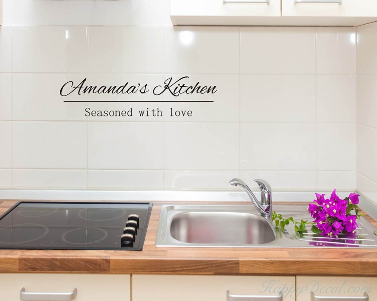 Customized Name Kitchen Vinyl Decal Kitchen Art Stickers